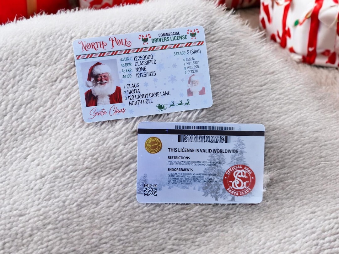 Santa License Santa Claus Lost Sleigh Flying Licence - Gifts And ...