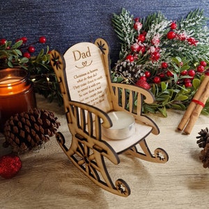 Personalised Christmas Candle Memorial Display - Rocking Chair - Chair ...