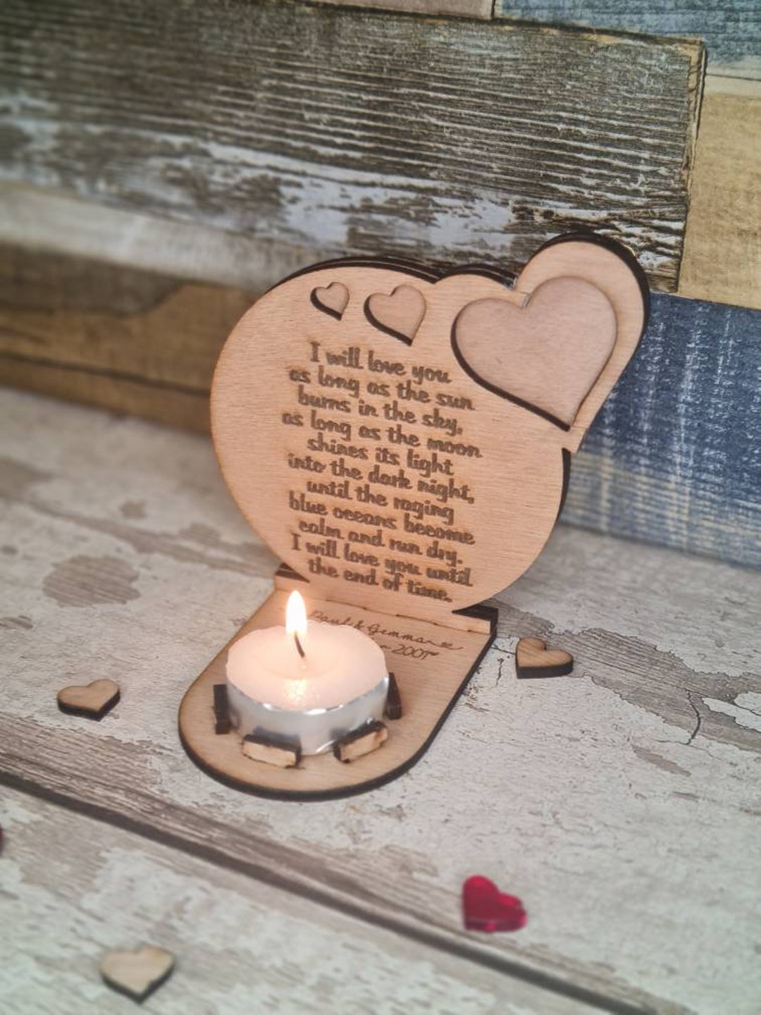Personolised Candle Display Photo Frame! Valentines Day, Christmas Gift ...