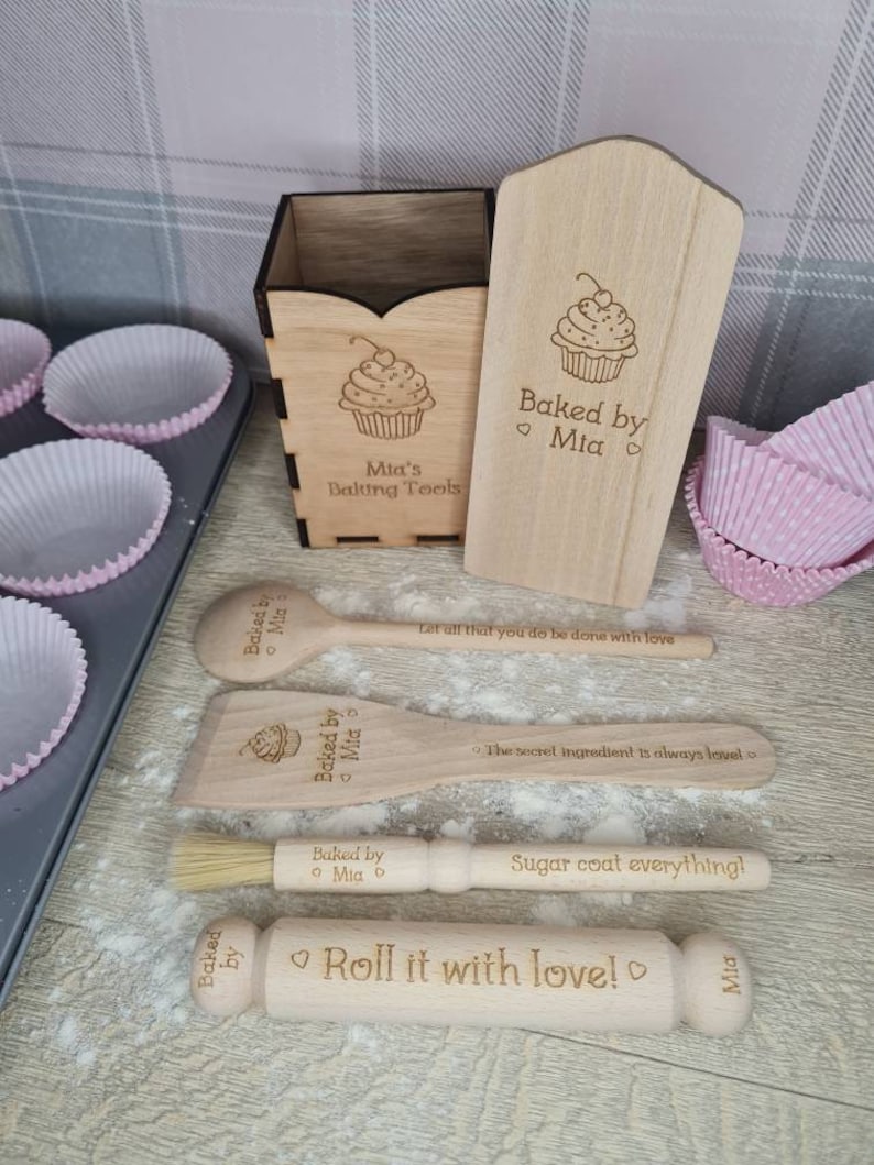 6 Piece Personalised Baking Set Beautiful Gift for Child - Etsy UK