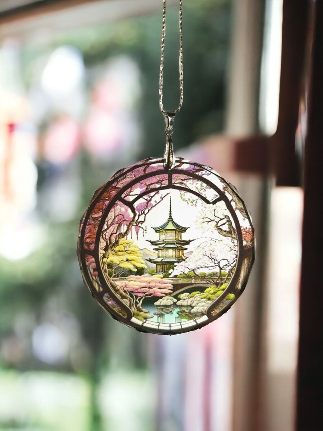 Glass Diamond Cut Edge Japanese Suncatcher Ornament - Bauble ...