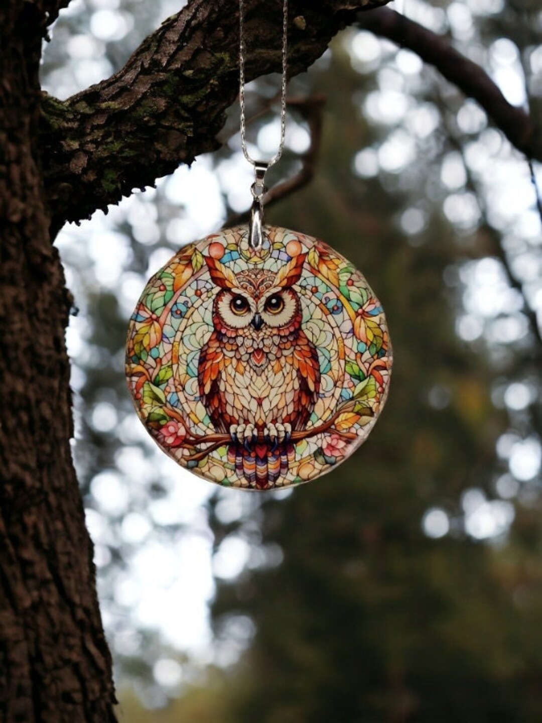 Glass Diamond Cut Edge Owl Suncatcher Ornament - Bauble - Decoration ...