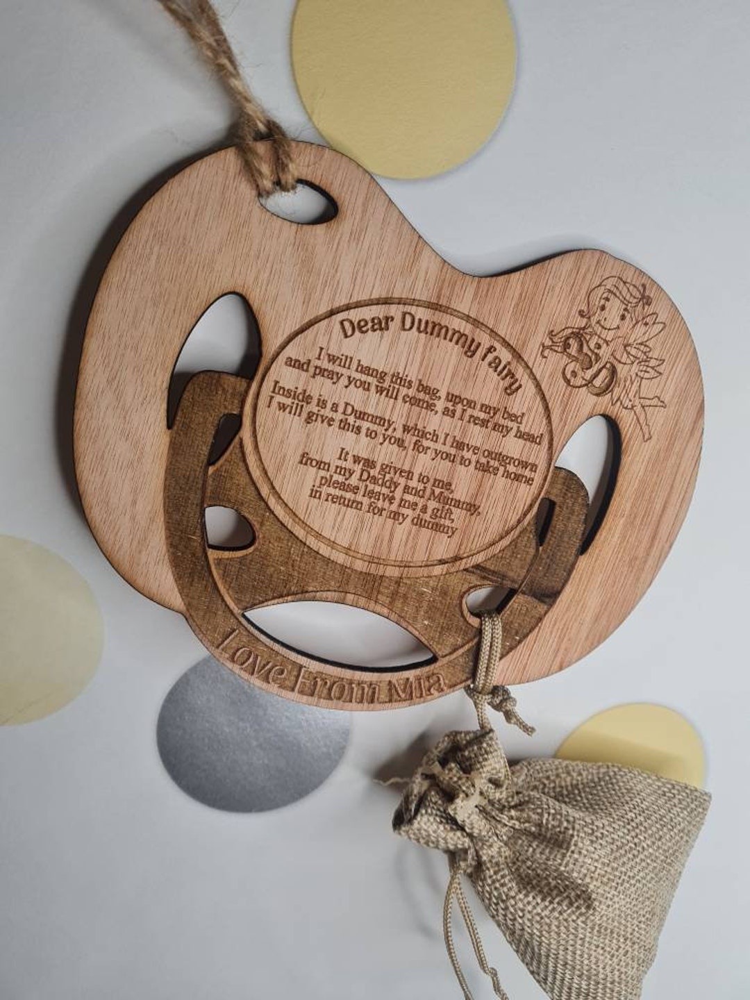 Personalised Dummy Fairy, Say Goodbye to the Pacifier, Coin, Pouch ...