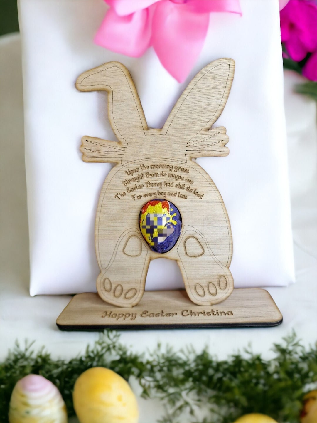 Adult Easter Gift!! Personalised Novelty Bunny Egg Holder! Funny, Prank ...