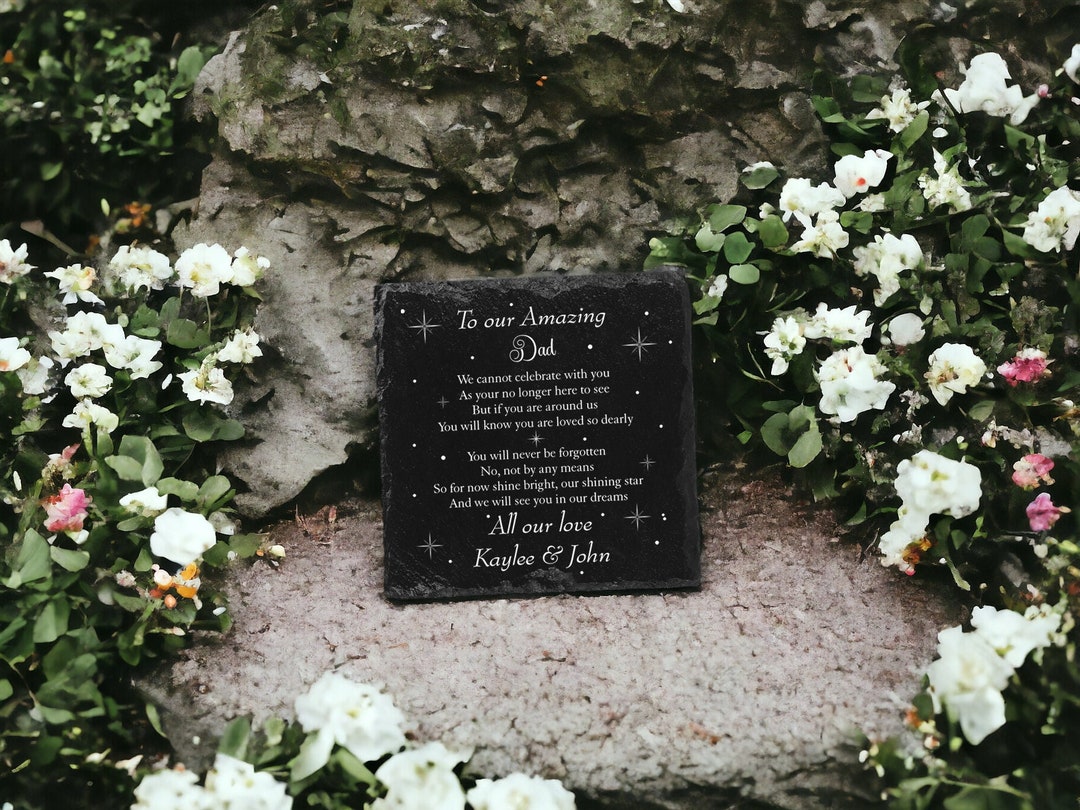 Personalised Stars Memorial Grave Marker, Memorial Slate - Memory ...
