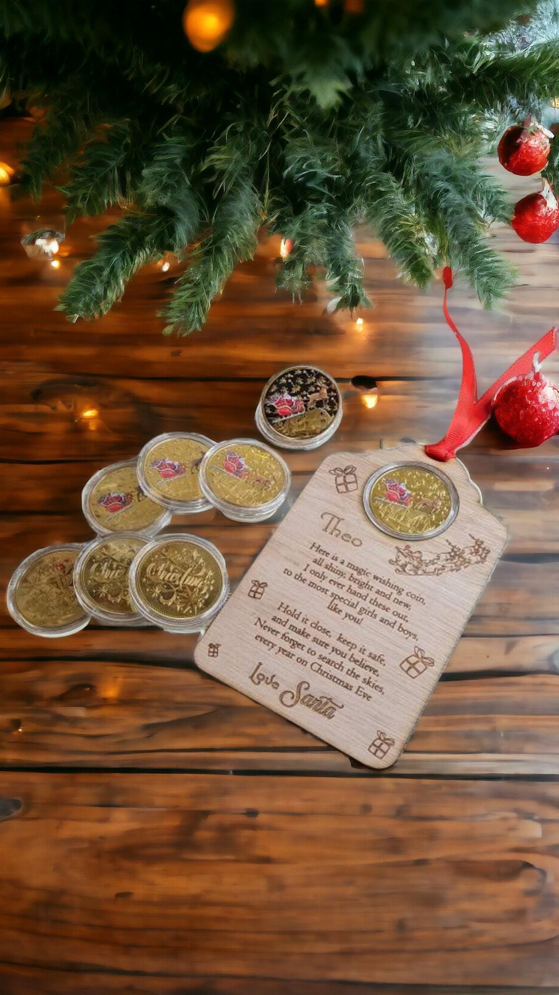 Santa Claus Lucky Coins Santa Claus Decorative Coins - Christmas ...
