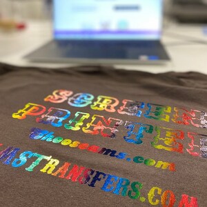 Foil Screen Printed Transfer - High Quality CUSTOM Screen Print ...