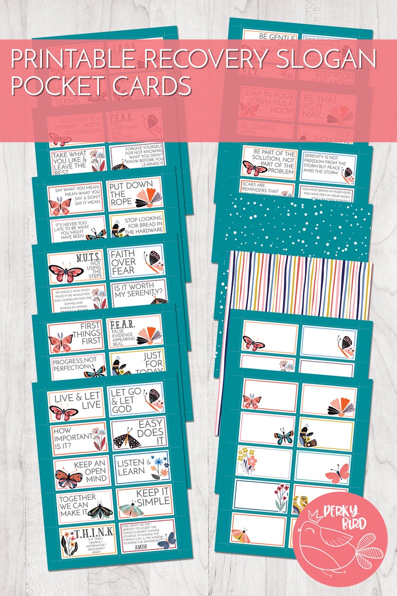 Printable Recovery Pocket Cards - Alanon, Coda, and Other 12-step ...