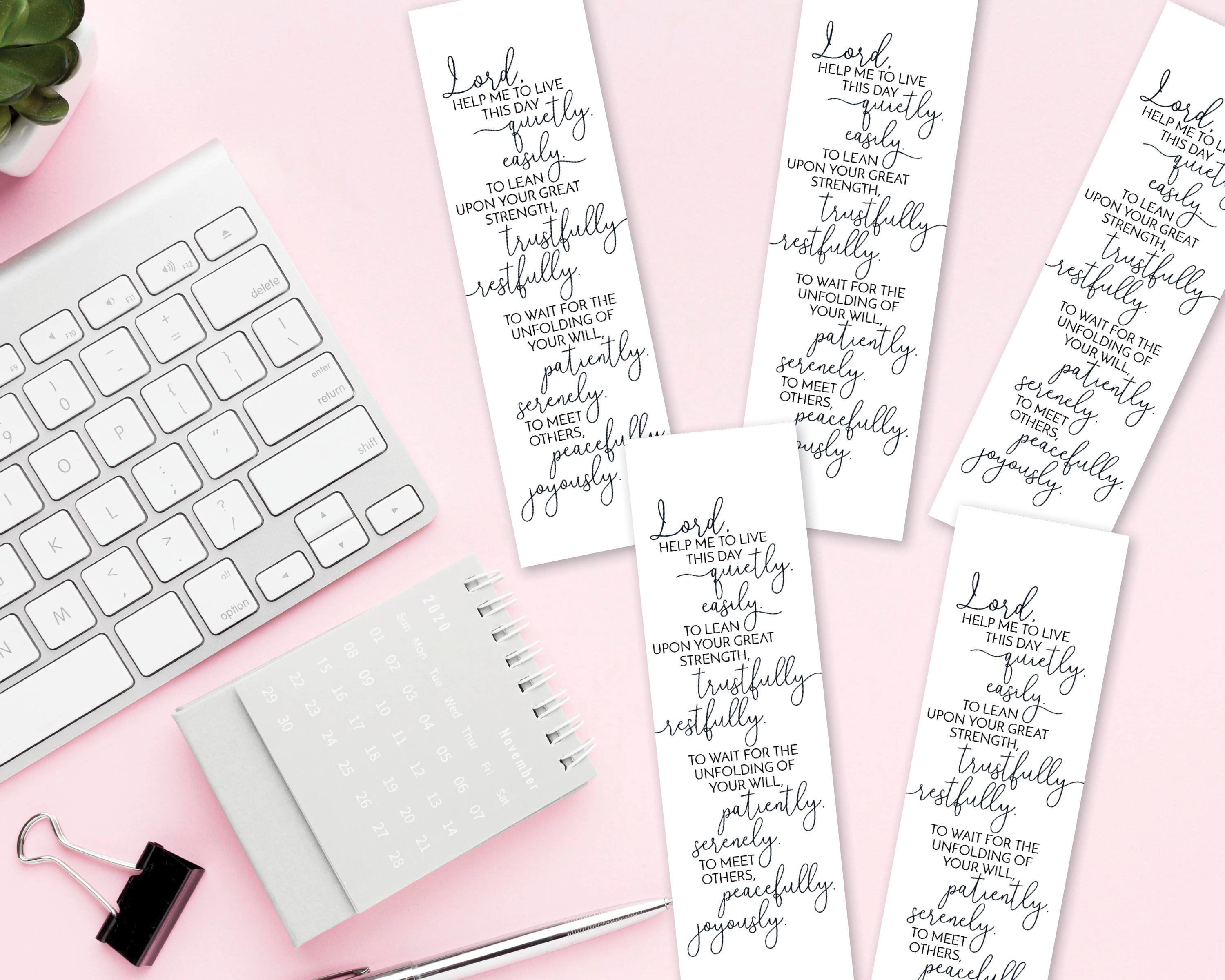 Printable St. Francis Morning Prayer Bookmarks -recovery Prayers - Set ...