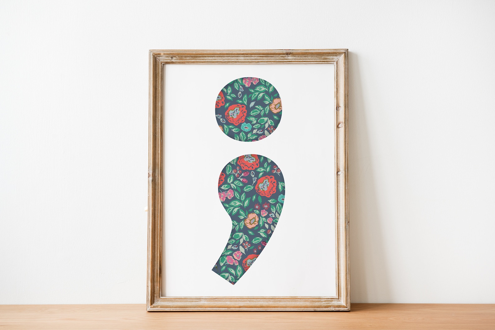 Mental Health Quote, Semicolon Art - Growth Mindset Quotes Wall Art ...
