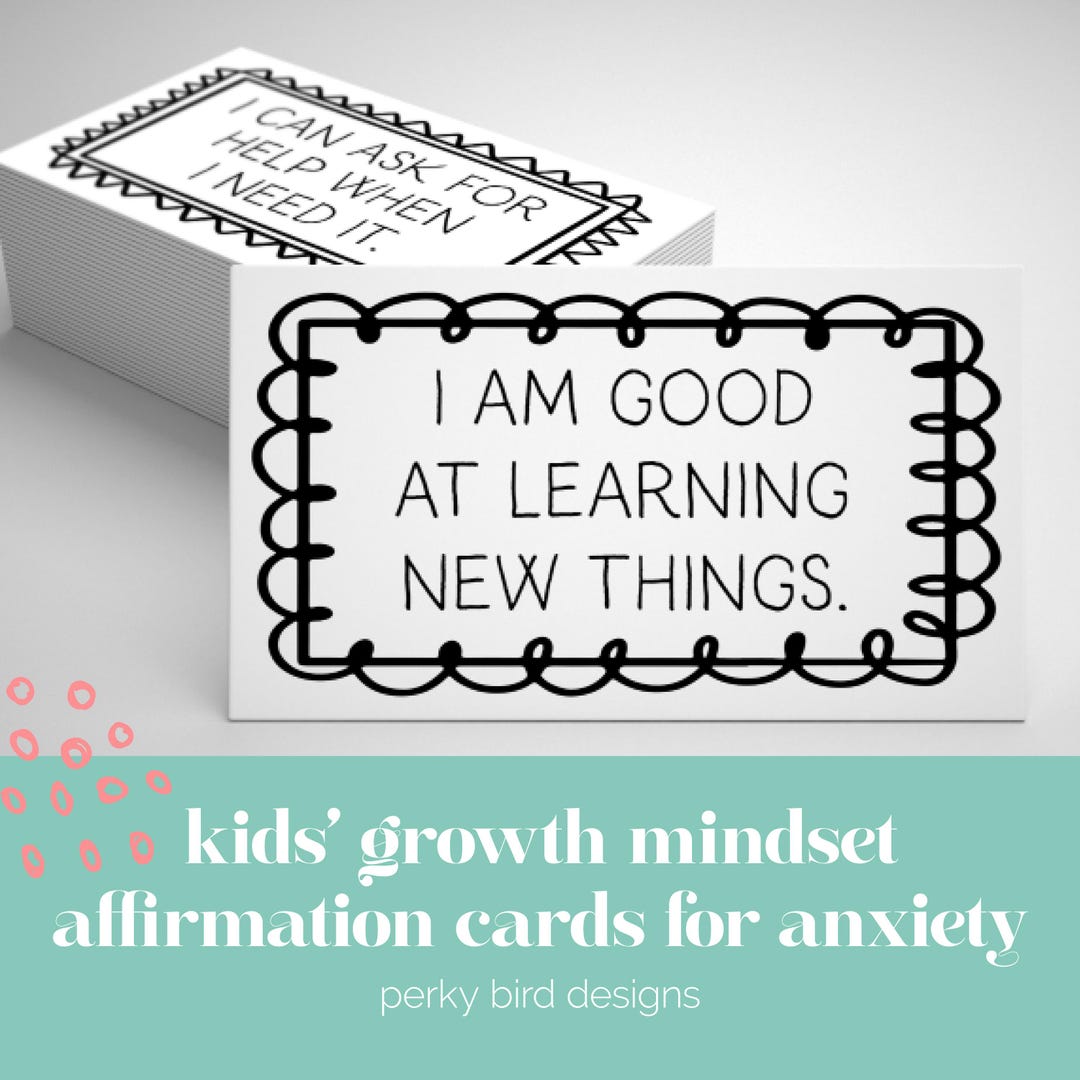 Anxiety Affirmation Cards Printable Set for Kids | I Am Affirmations ...