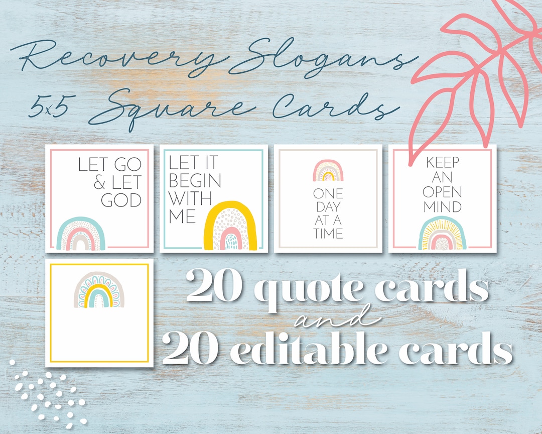 Printable Recovery Slogan Desk Cards - Alanon, Coda, and Other 12-step ...