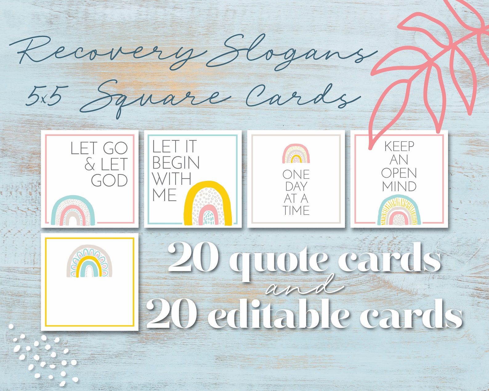 Printable Recovery Slogan Desk Cards - Alanon, Coda, and Other 12-step ...