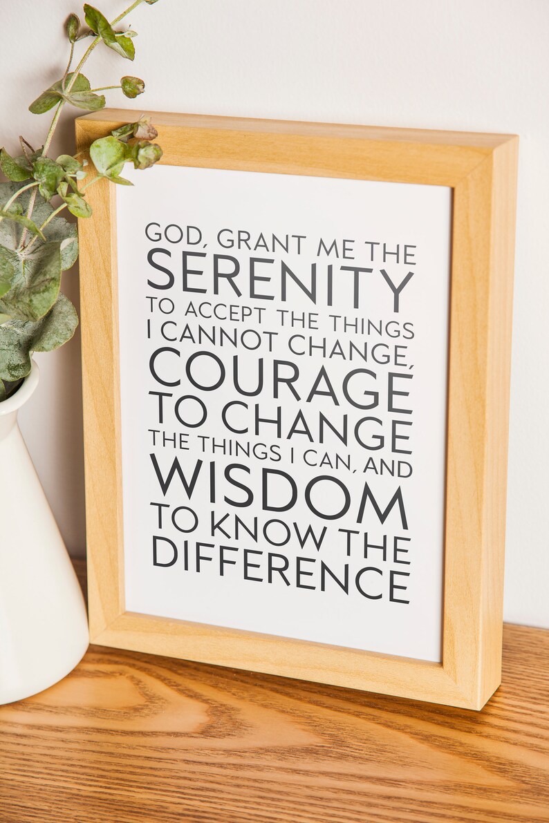 Serenity Prayer & Recovery Slogans Quote Printable Set of 2 Minimalist ...