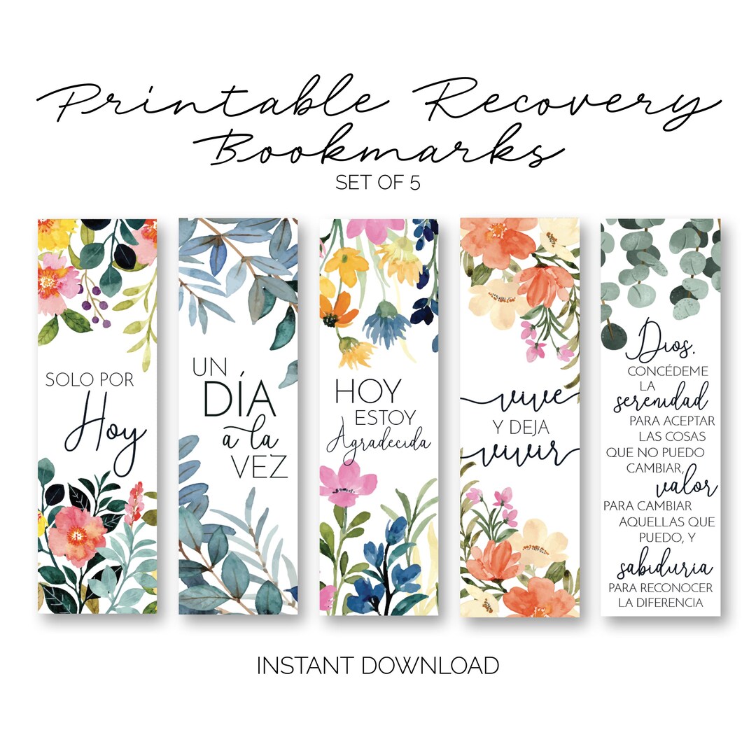 Printable Recovery Bookmarks - 12-step Program Slogans and Quotes En ...