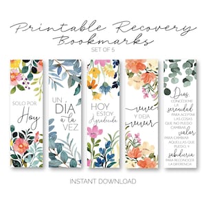 Printable Recovery Bookmarks - 12-step Program Slogans and Quotes En ...