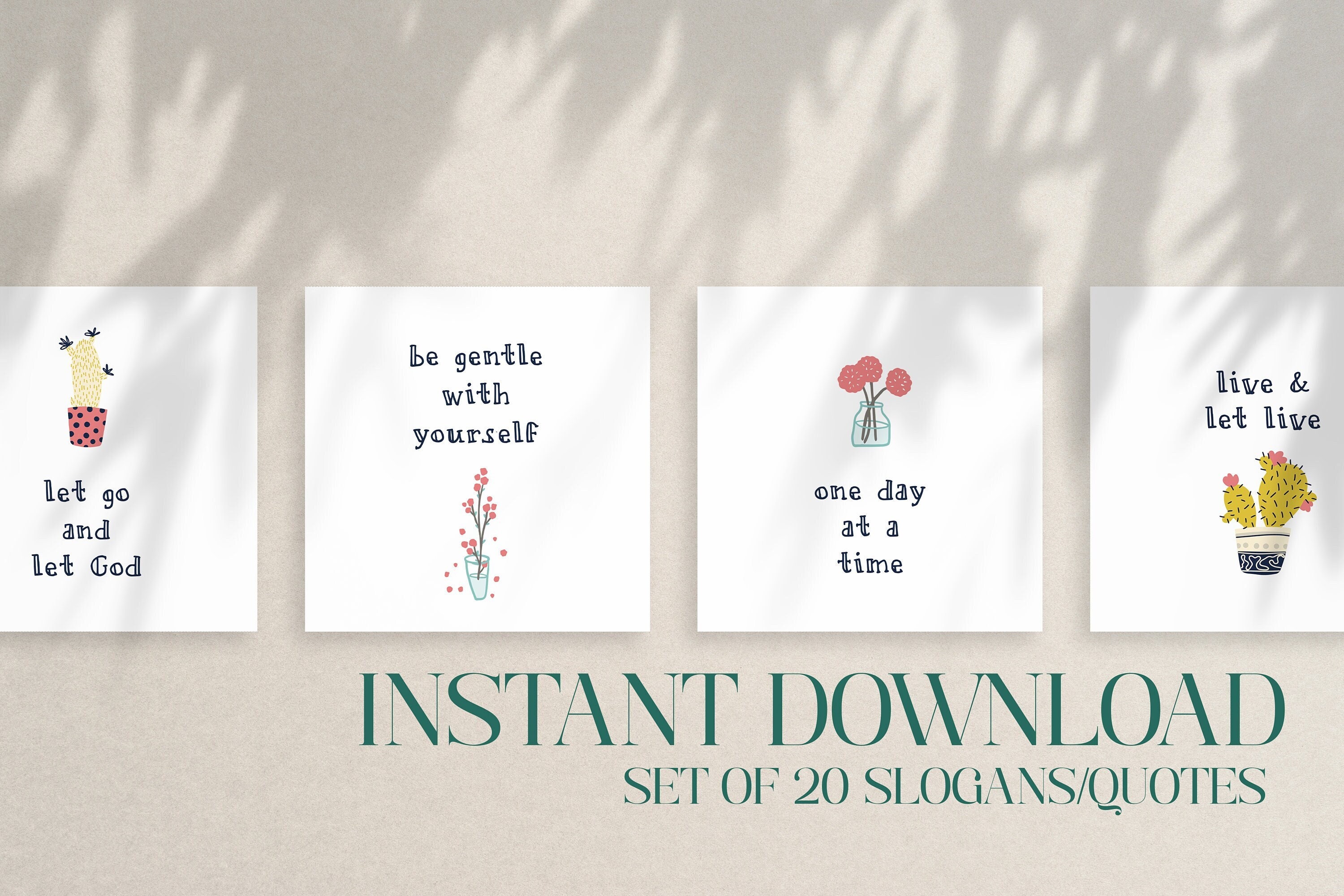 Printable Recovery Slogan Desk Cards - Alanon, Coda, and Other 12-step ...