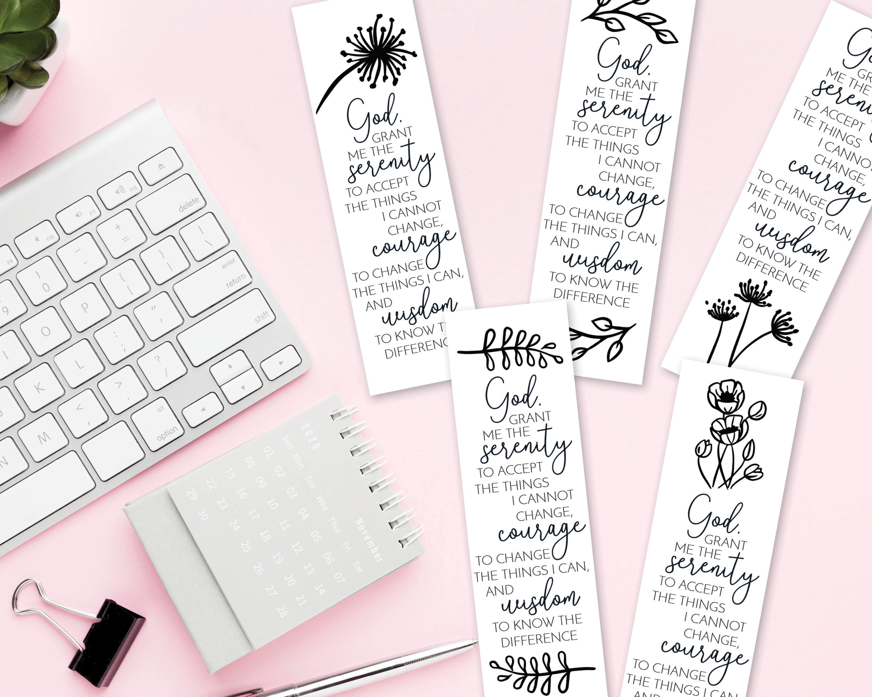 Printable Serenity Prayer Bookmarks - Alanon, Coda, & 12-step Slogans ...