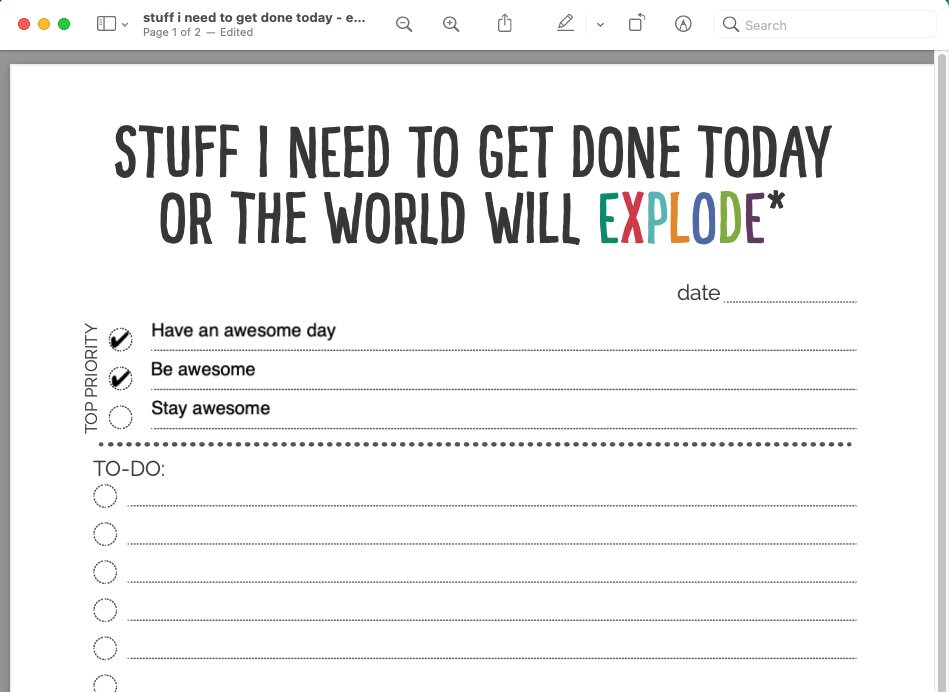 Funny Daily & Weekly To-do Checklist Printable Editable PDF for Digital ...