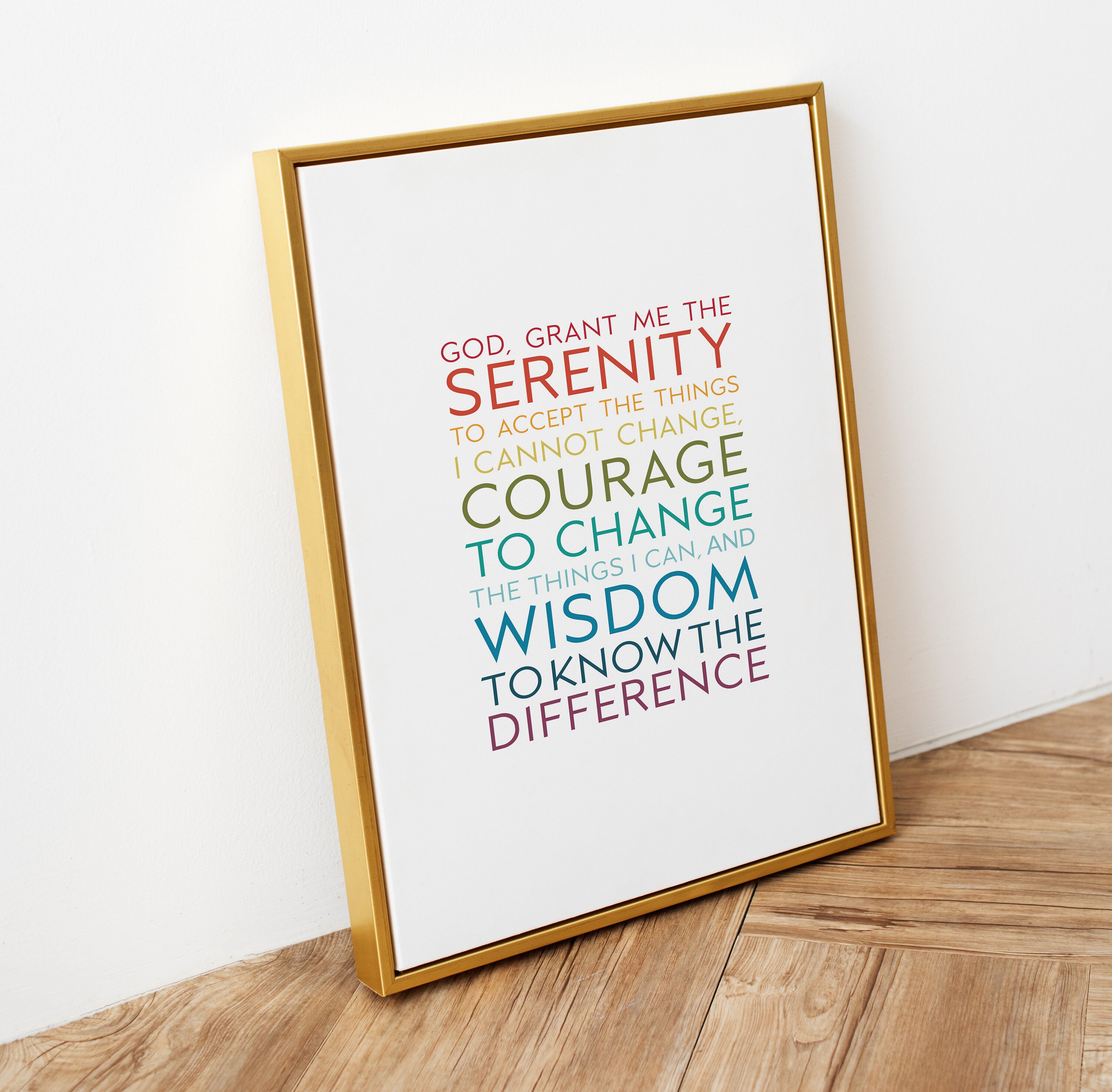 Serenity Prayer & Recovery Slogans Quote Printable Set of 2 - Rainbow ...