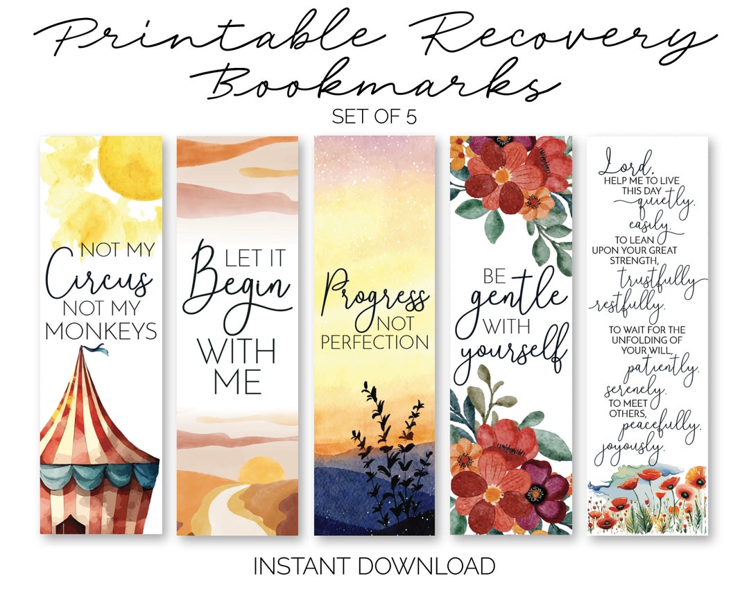 Printable Recovery Bookmarks - Alanon, Coda, & 12-step Program Slogans ...