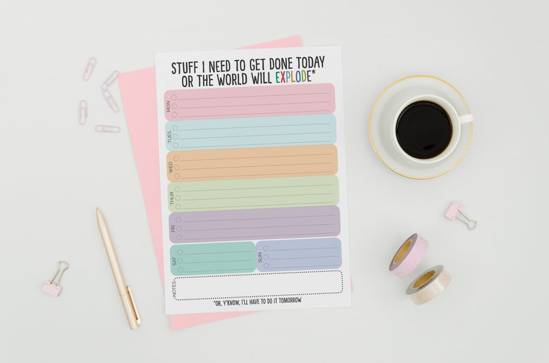 Funny Daily & Weekly To-do Checklist Printable Editable PDF - Etsy