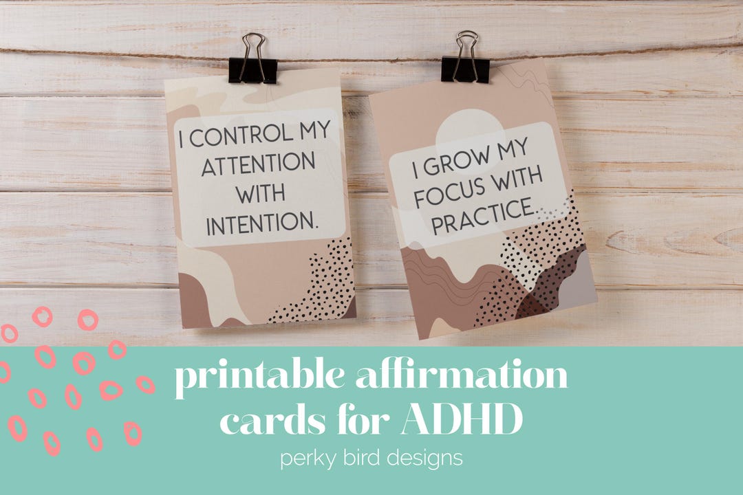 ADHD Affirmation Cards Printable Set | Lunch Box Notes | I Am ...