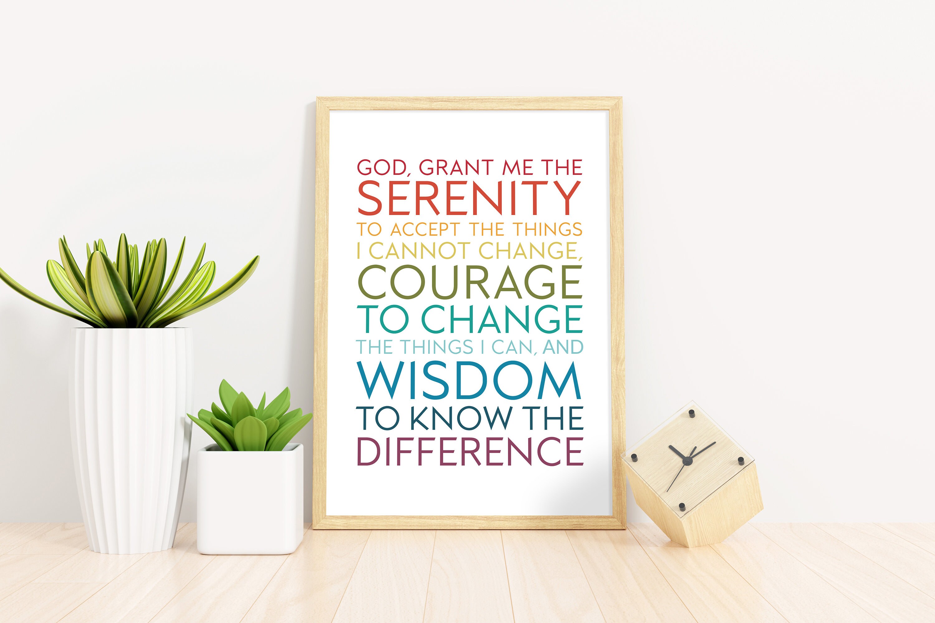 Serenity Prayer Simple Recovery Prayer Slogan Quote Wall Art Printable ...