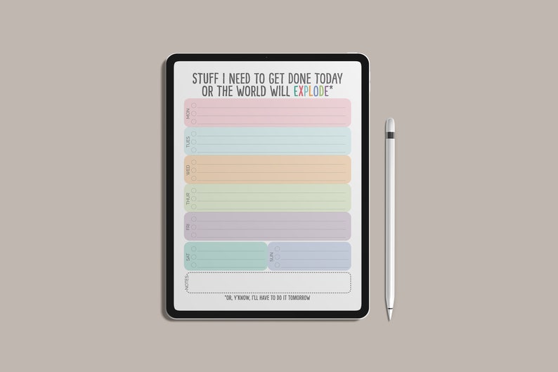 Funny Daily & Weekly To-do Checklist Printable - Editable PDF for ...