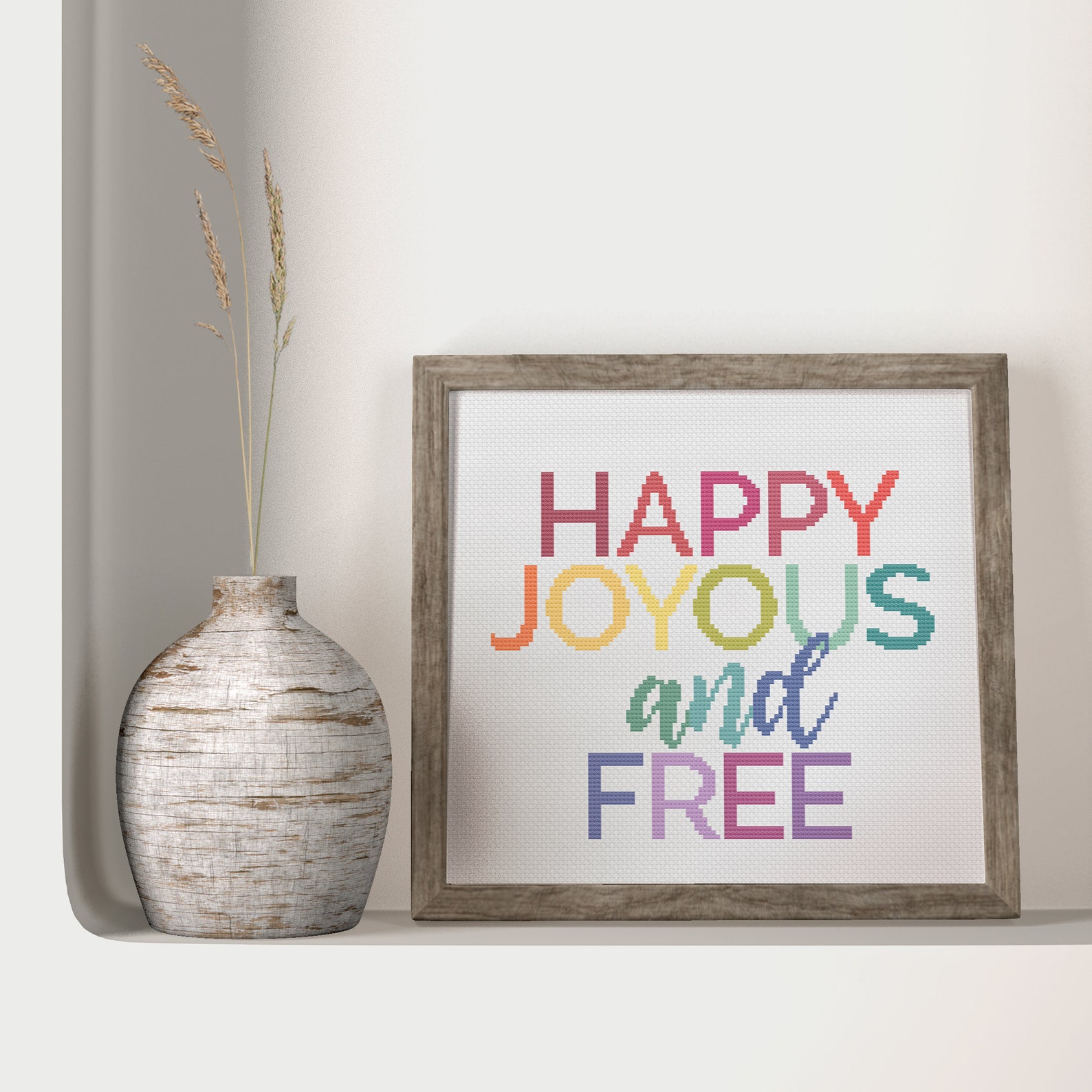 Happy, Joyous, and Free - Cross Stitch Pattern (INSTANT PDF DOWNLOAD ...