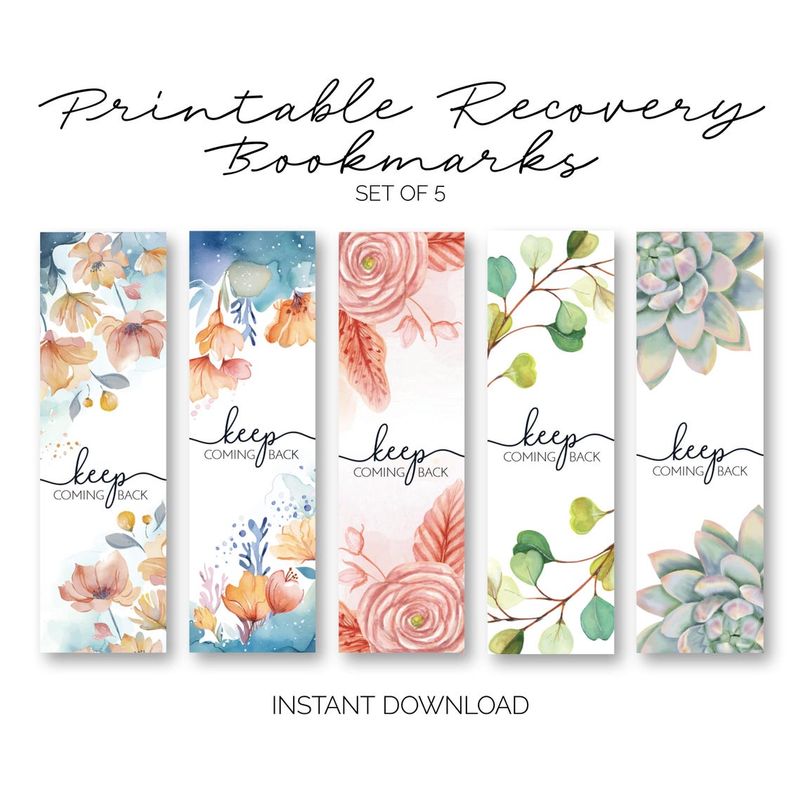Printable Recovery Bookmarks - Alanon, Coda, & 12-step Program Slogan ...