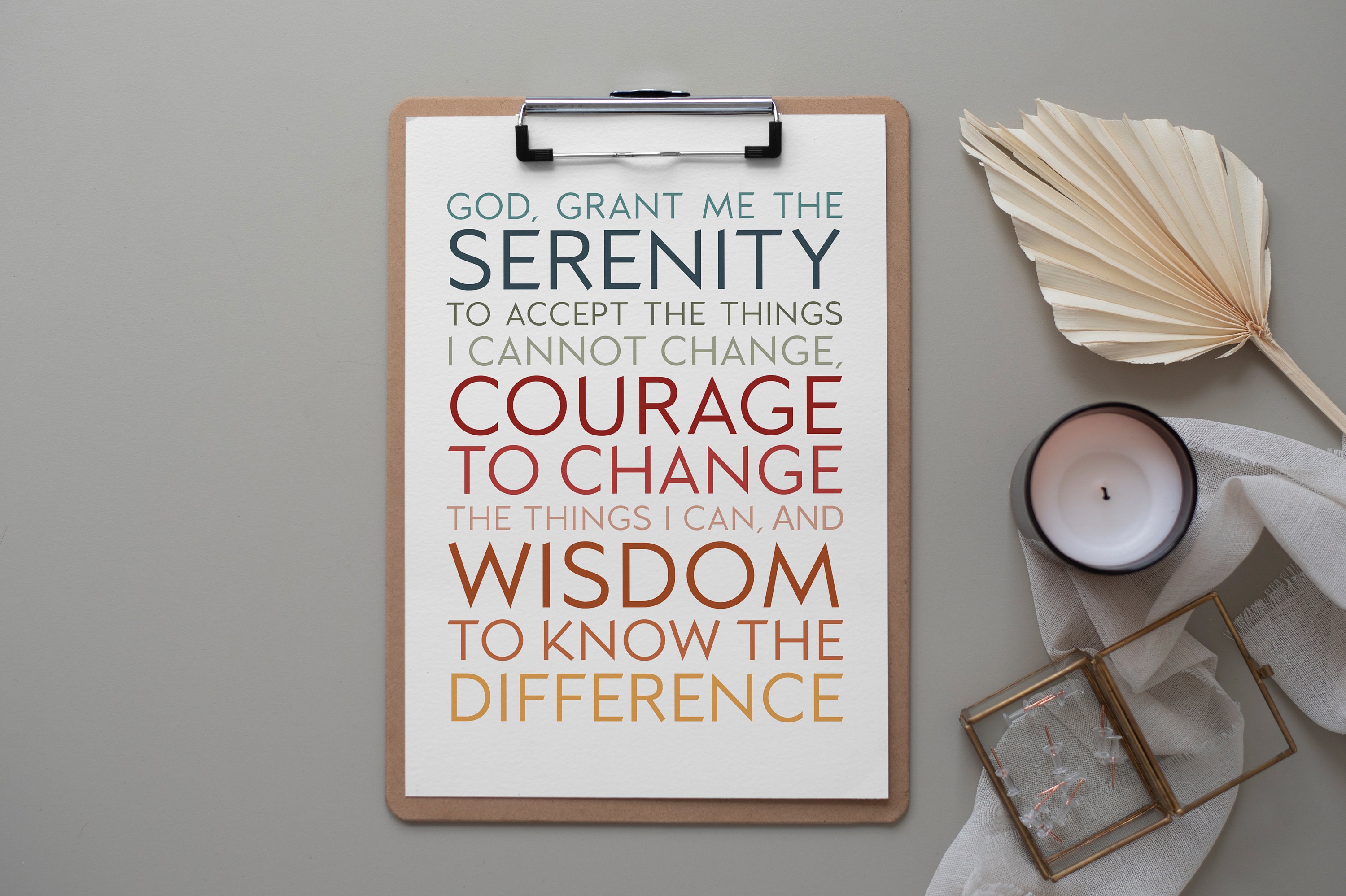 Serenity Prayer Simple Recovery Prayer Slogan Quote Wall - Etsy