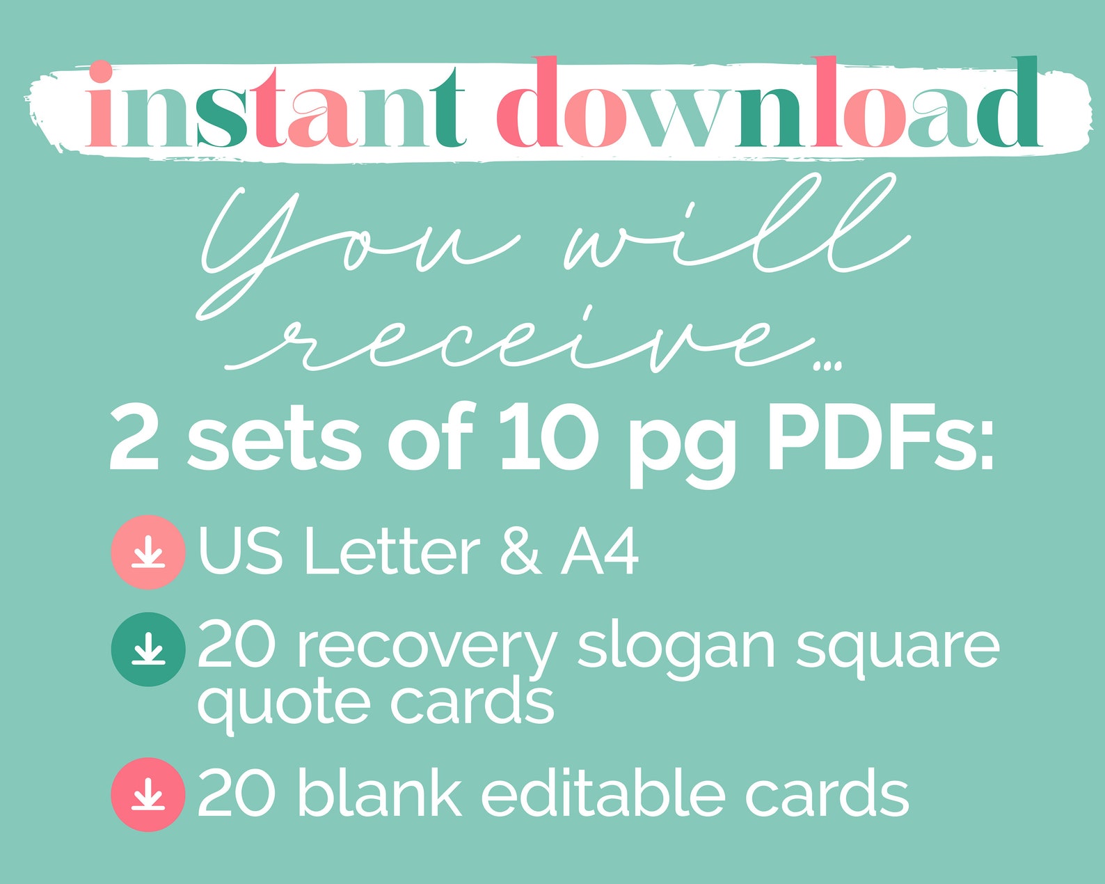 Printable Recovery Slogan Desk Cards - Alanon, Coda, and Other 12-step ...