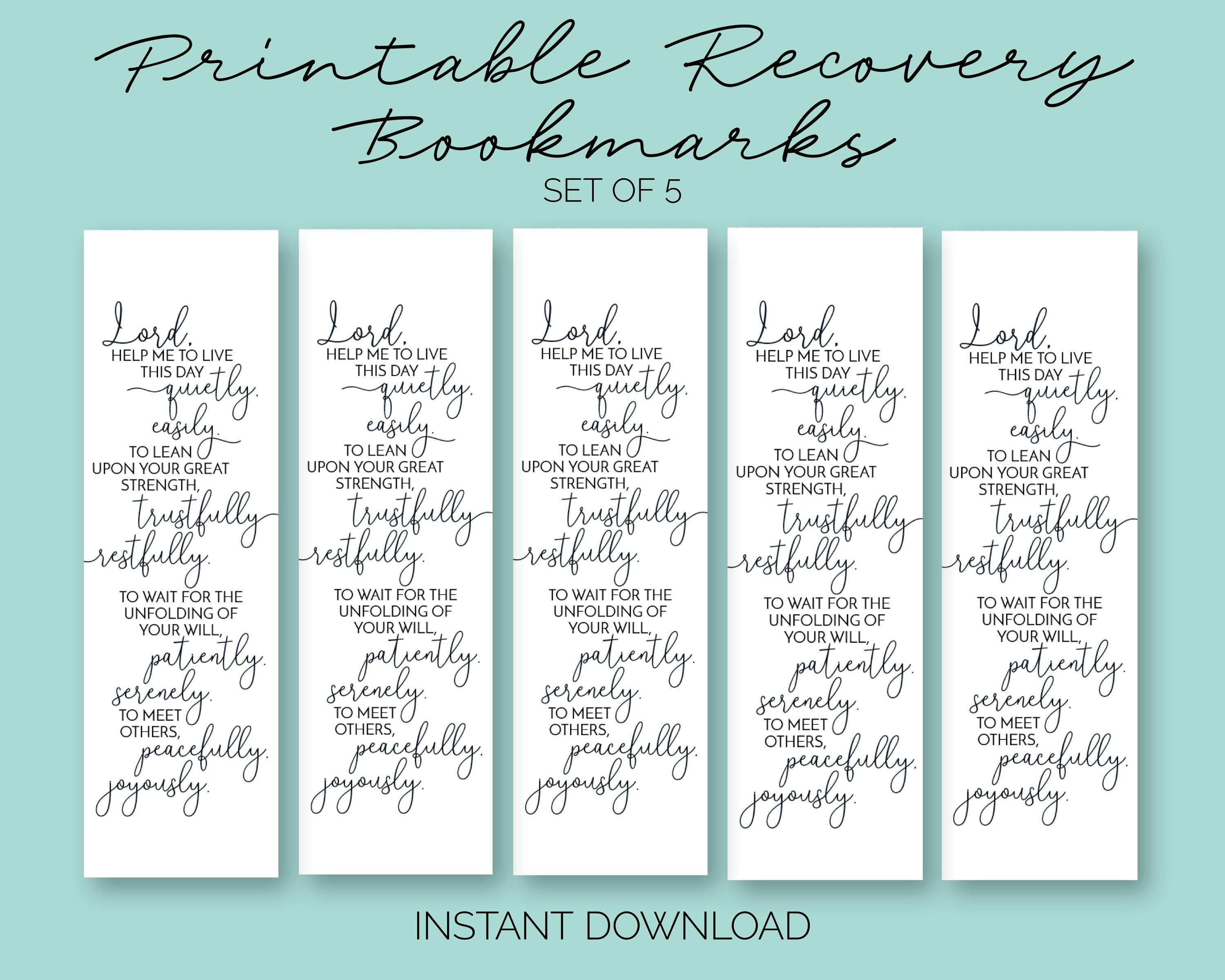 Printable St. Francis Morning Prayer Bookmarks -recovery Prayers - Set ...