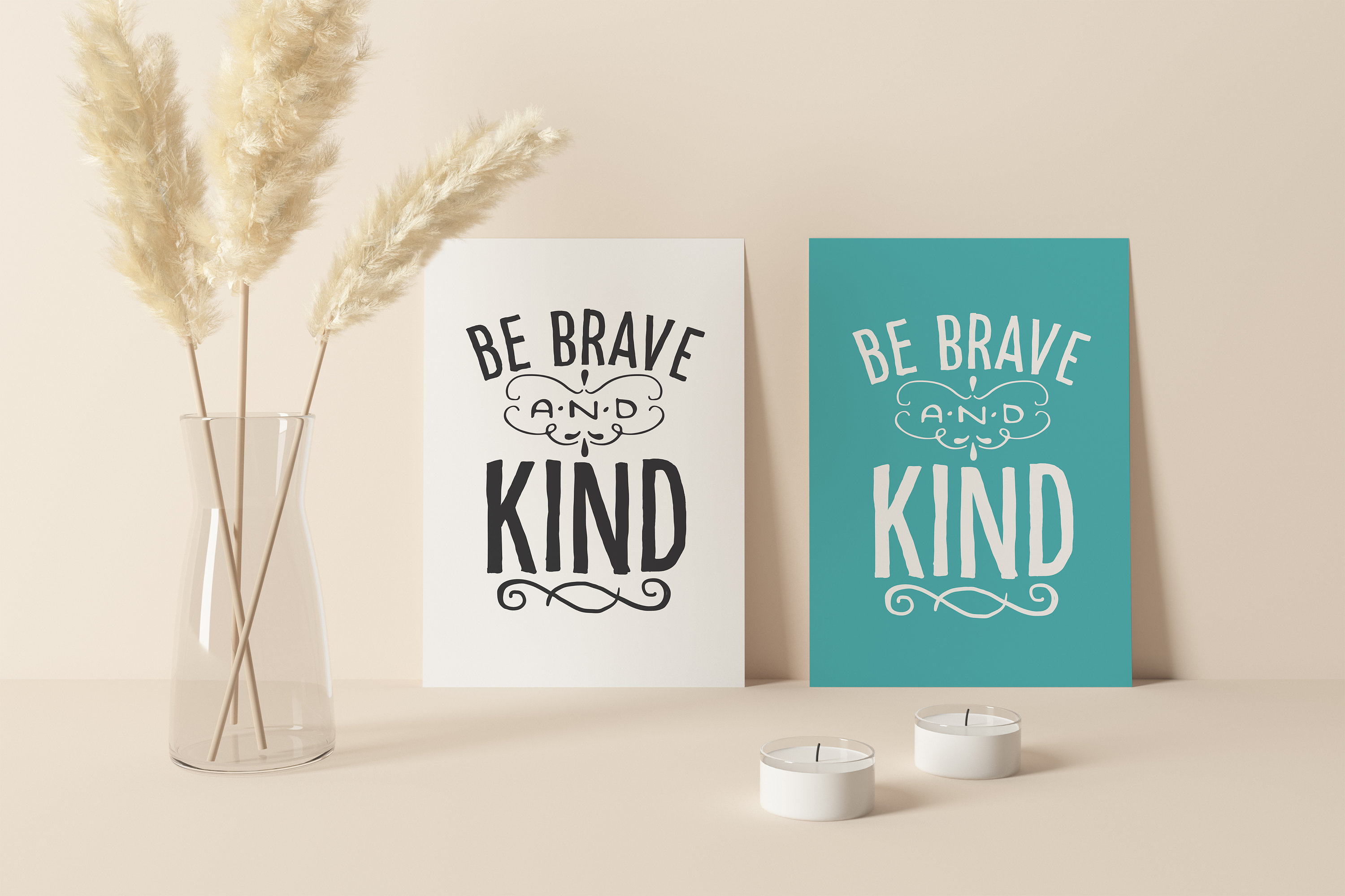 Be Brave and Kind - Encouraging and Inspirational Kindness Quote Wall ...
