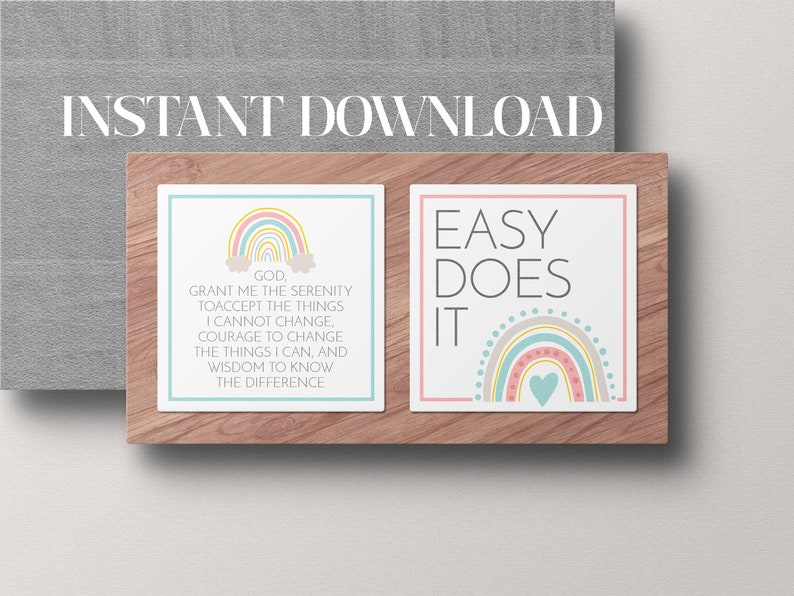 Printable Recovery Slogan Desk Cards - Alanon, Coda, and Other 12-step ...