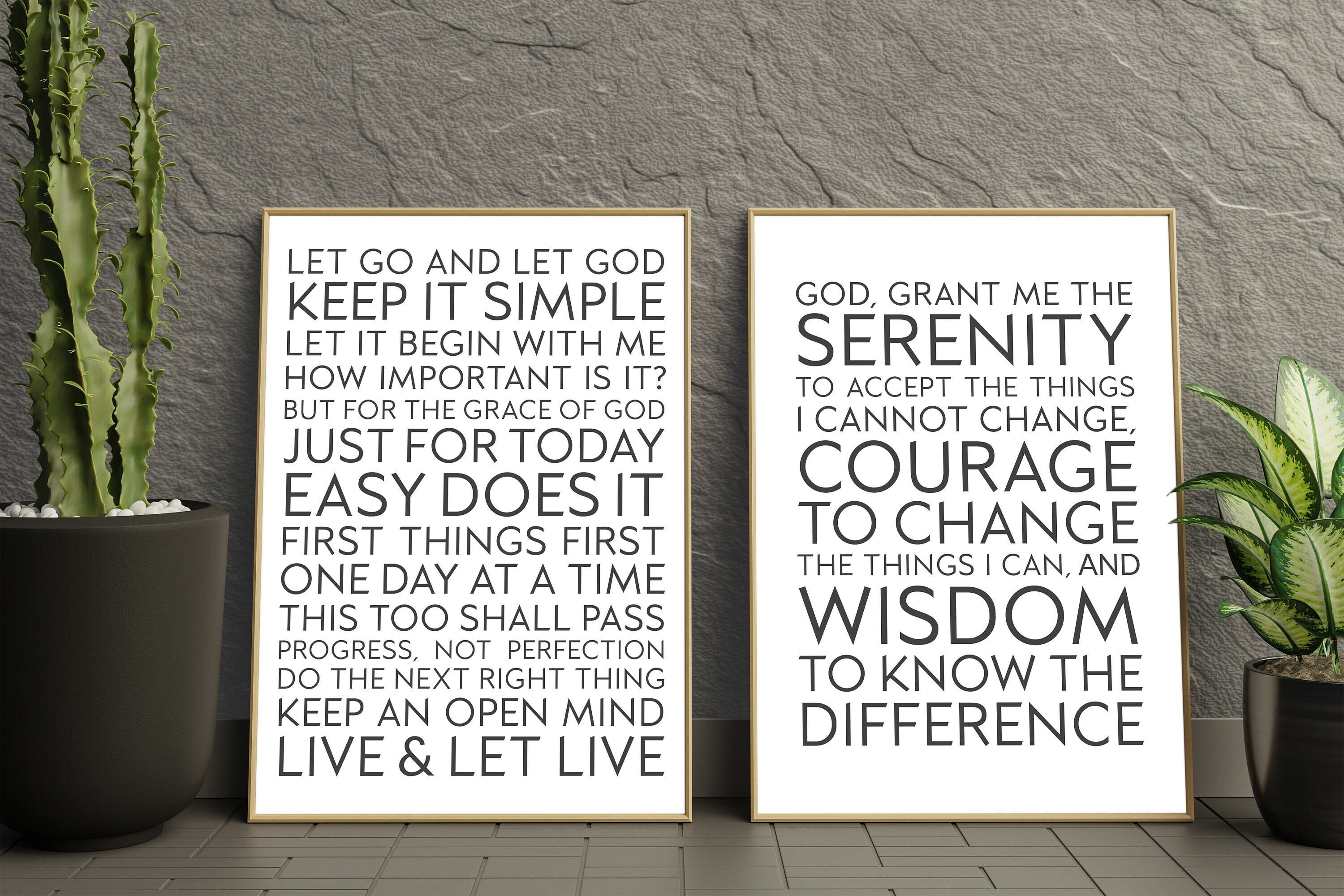 Serenity Prayer & Recovery Slogans Quote Printable Set of 2 ...