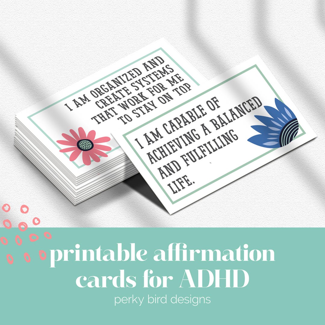 ADHD Affirmation Cards Printable Set | Lunch Box Notes | I Am ...