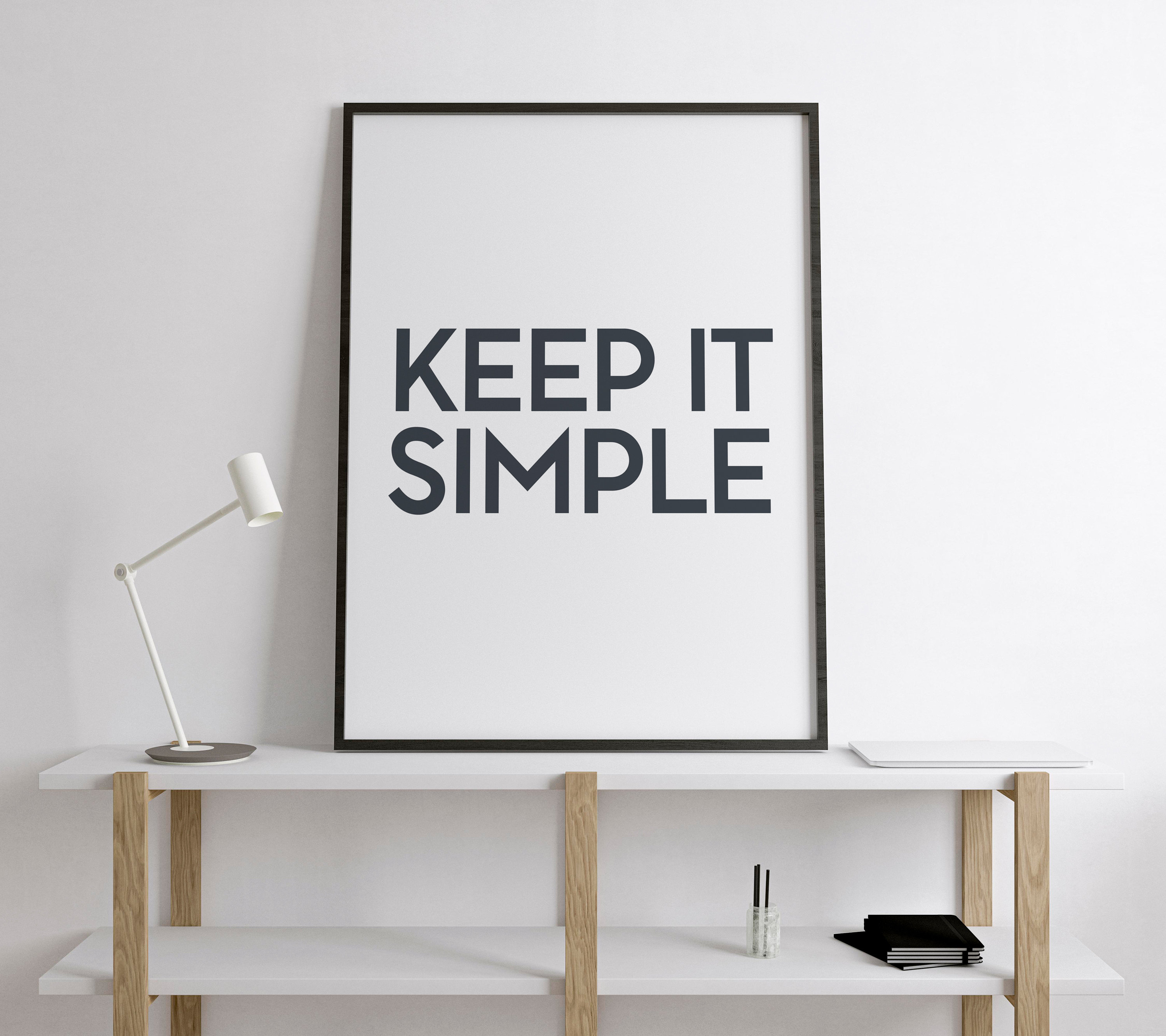 Keep It Simple Recovery Slogan and Growth Mindset Quote Wall Art ...