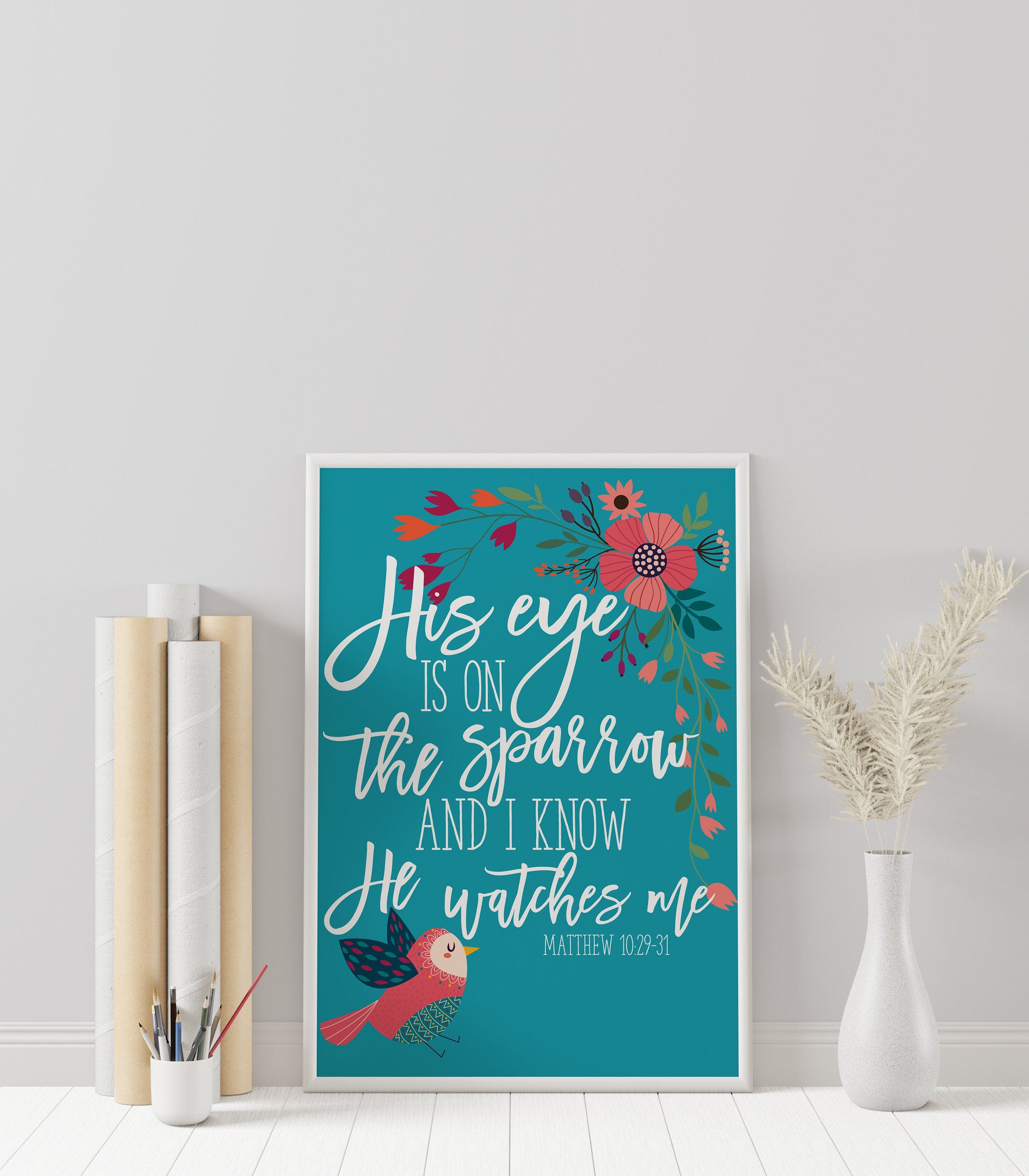 His Eye is on the Sparrow and I Know He Watches Me - Teal Christian ...