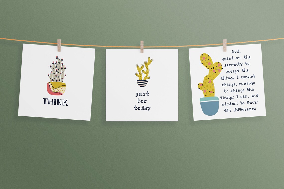 Printable Recovery Slogan Desk Cards Alanon, Coda, and Other 12-step ...