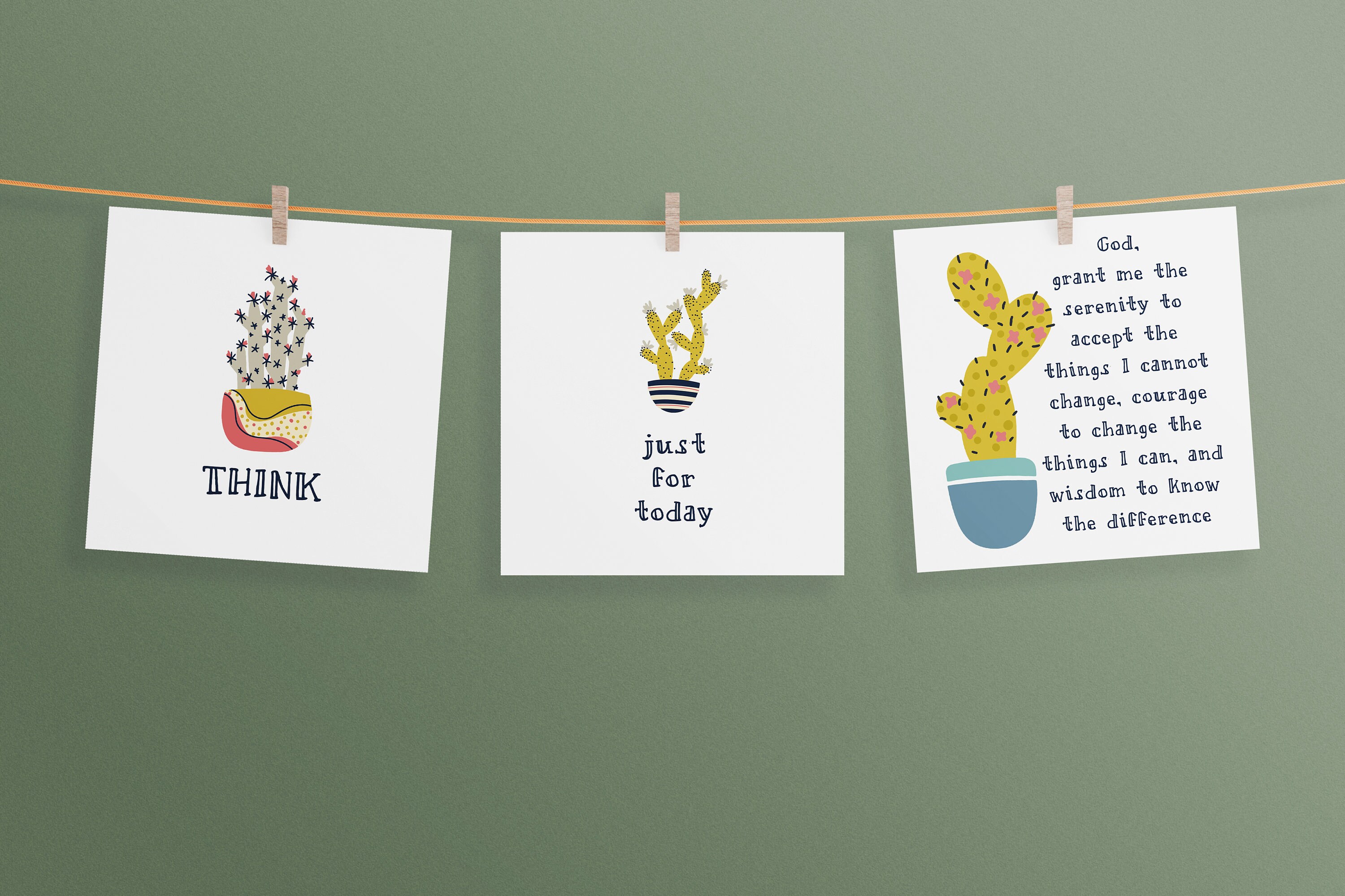 Printable Recovery Slogan Desk Cards Alanon, Coda, and Other 12-step ...