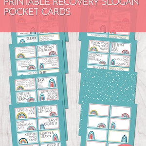 Rainbow Printable Recovery Pocket Cards - Alanon, Coda, and Other 12 ...