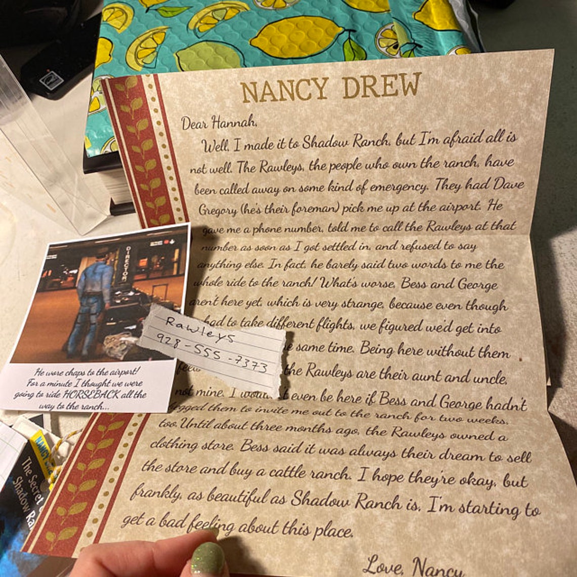 Custom Letter From Nancy Drew - Etsy