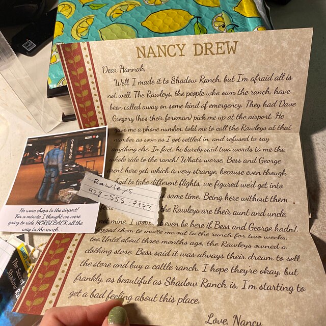 Custom Letter From Nancy Drew - Etsy