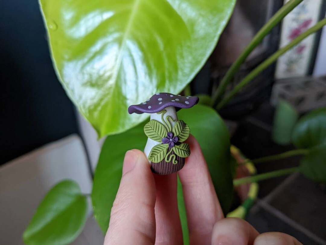 Purple Toadstool House Polymer Clay Faerie House Handmade - Etsy