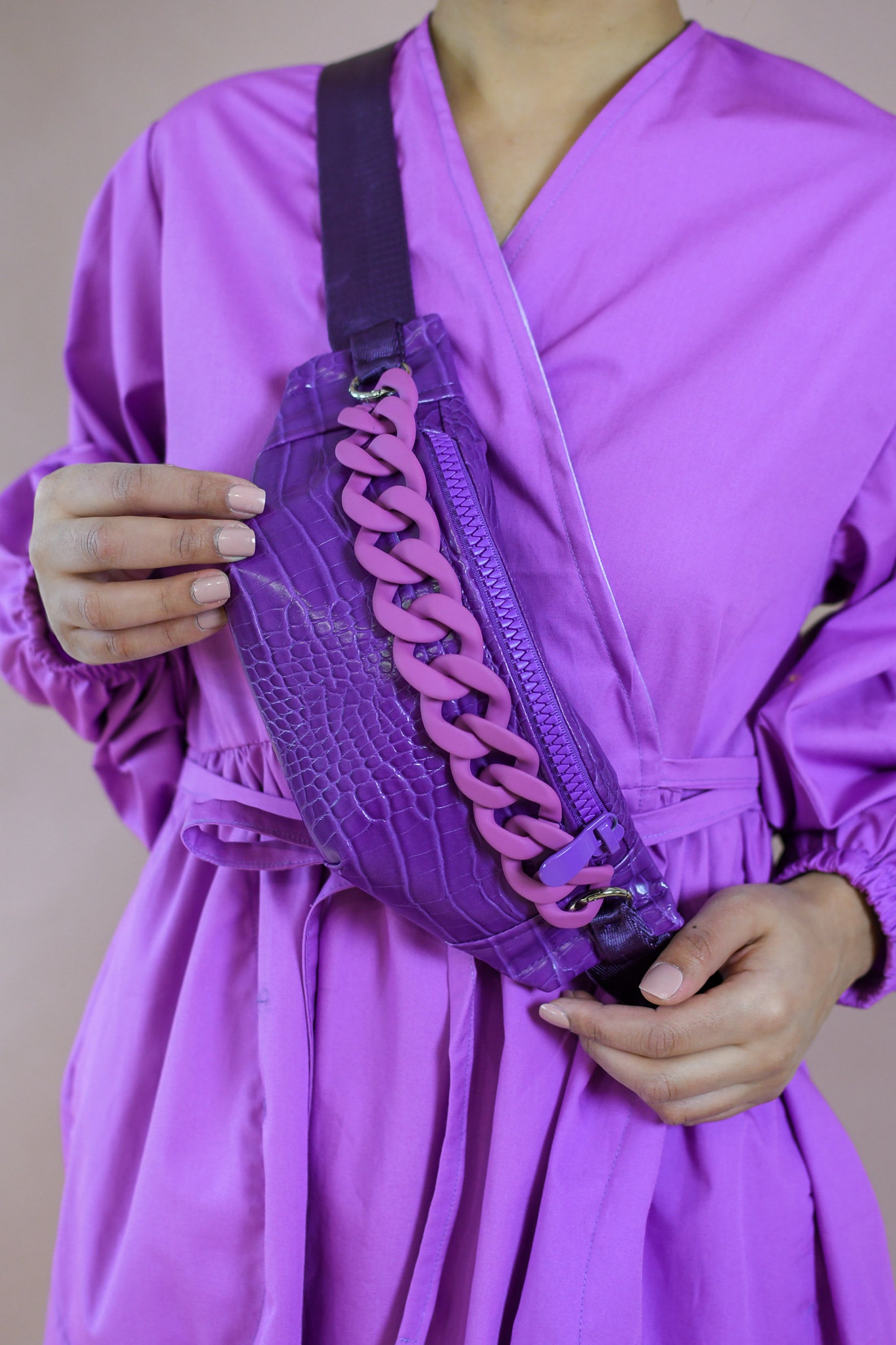 Purple Chained Fanny Pack With Chain Detail - Etsy