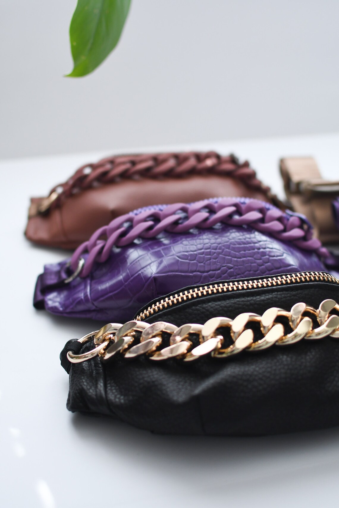 Purple Chained Fanny Pack With Chain Detail - Etsy