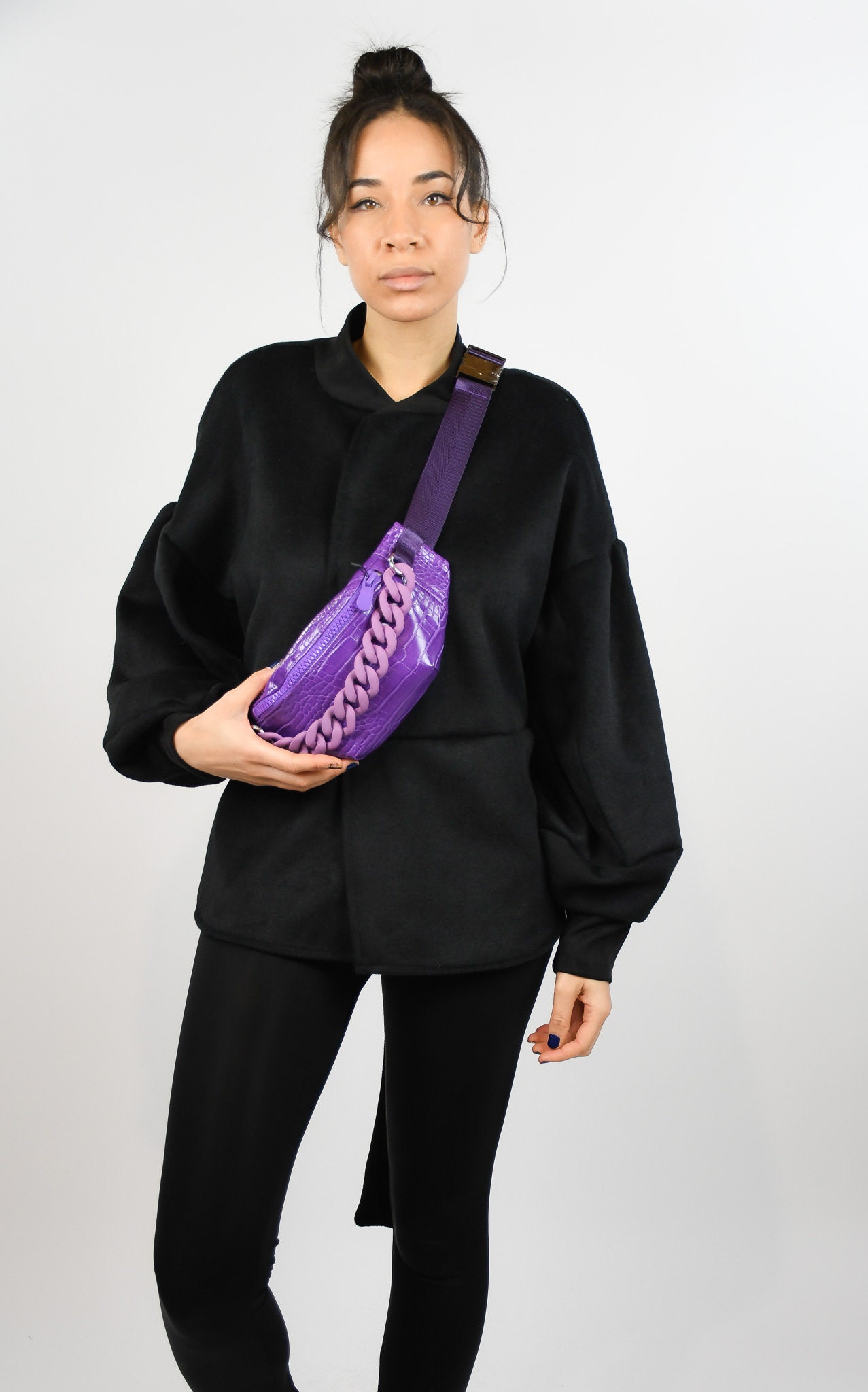 Purple Chained Fanny Pack With Chain Detail - Etsy