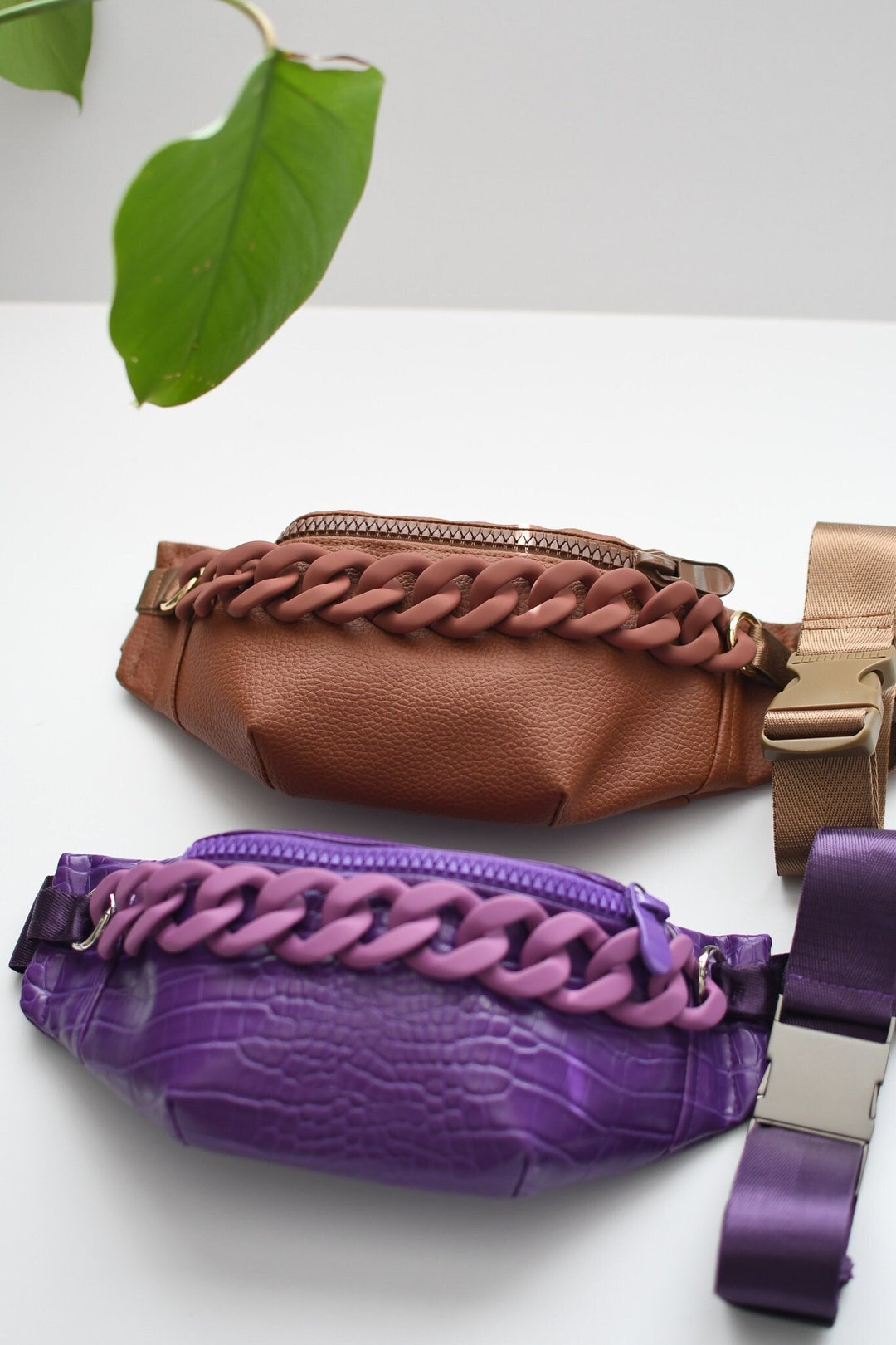 Purple Chained Fanny Pack With Chain Detail - Etsy